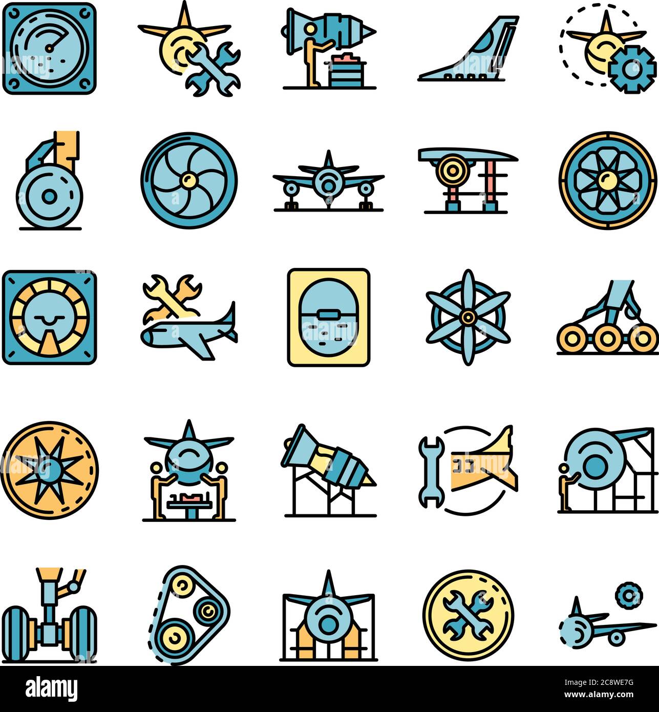 Aircraft repair icons set vector flat Stock Vector Image & Art - Alamy