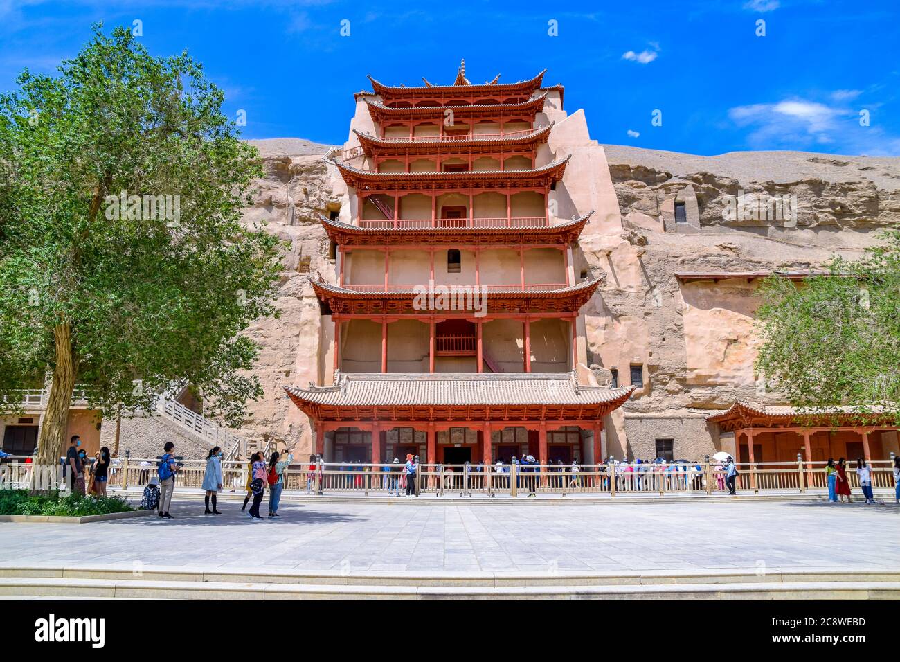 Nine-storey Building of Mogao Grottoes UNESCO World Culture Heritage in ...
