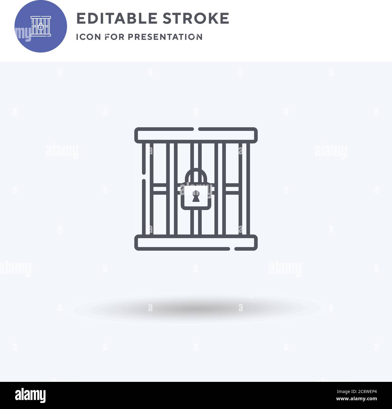 Jail icon vector, filled flat sign, solid pictogram isolated on white ...