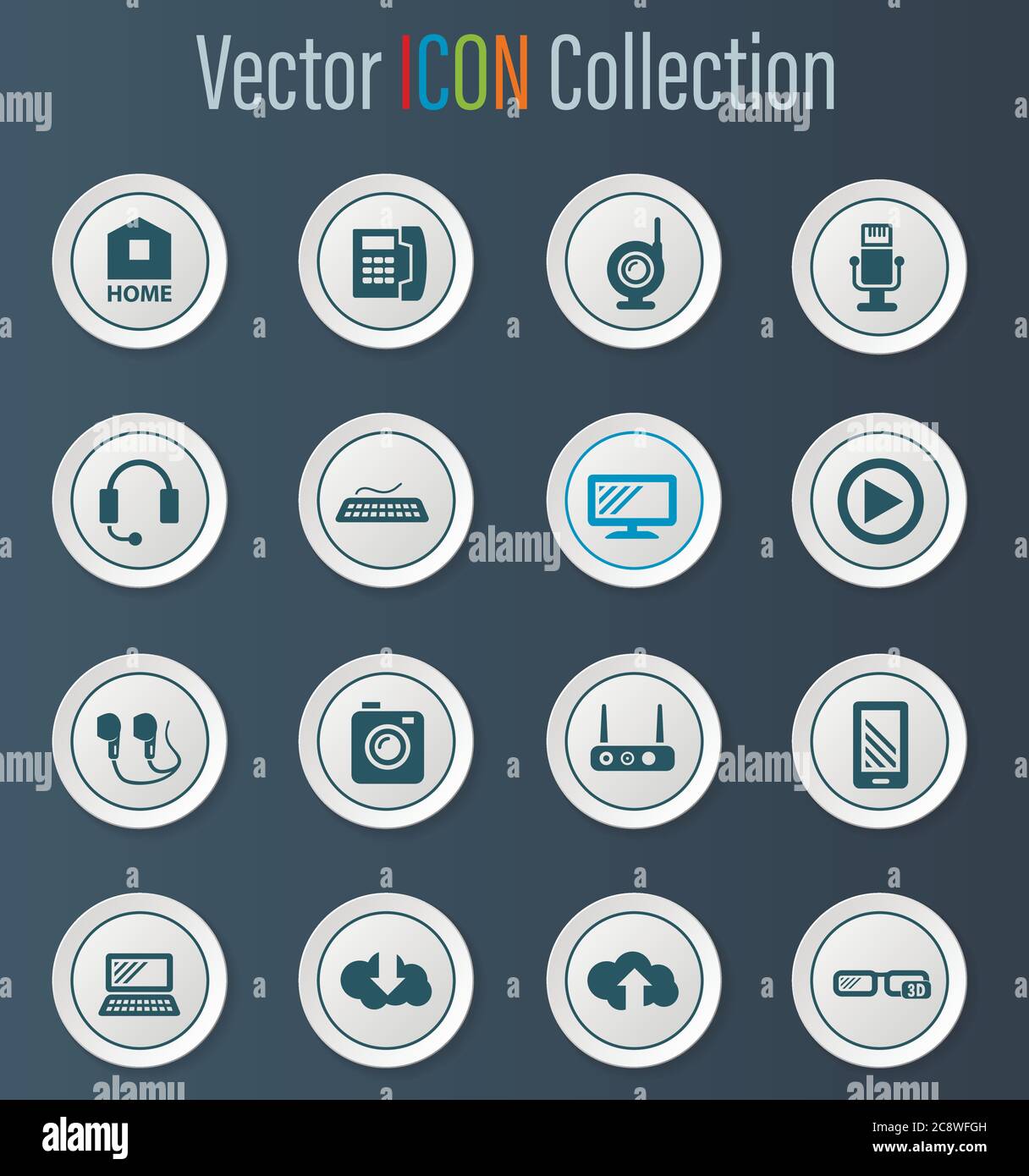 Hi tech icons set Stock Vector Image & Art - Alamy