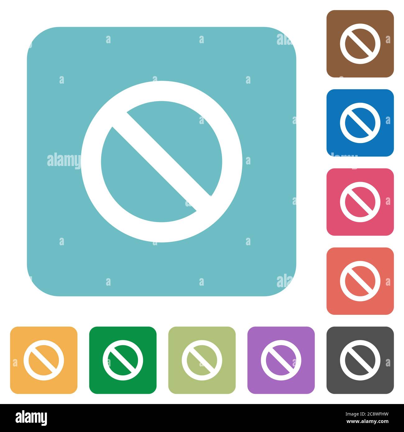 Flat blocked icons on rounded square color backgrounds Stock Vector ...