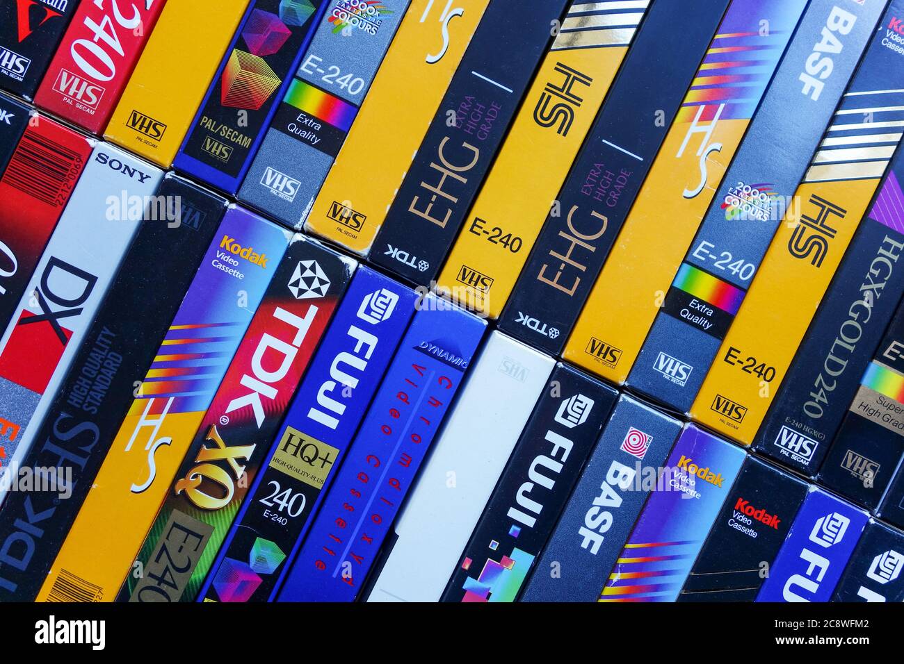 VHS cassettes in a box.Photo from 25. November 2018. | usage worldwide ...