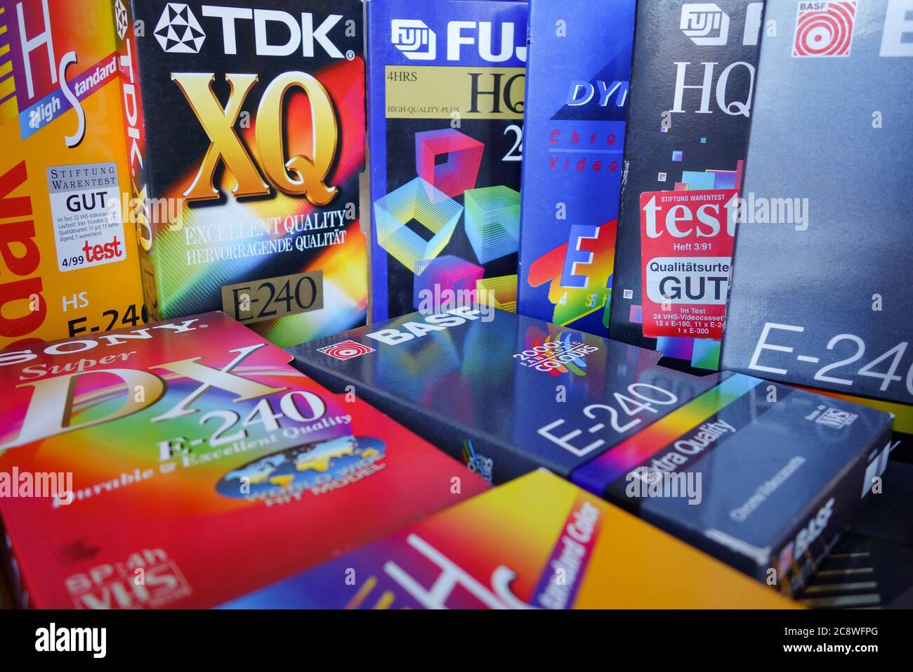 VHS cassettes in a box.Photo from 25. November 2018. | usage worldwide ...