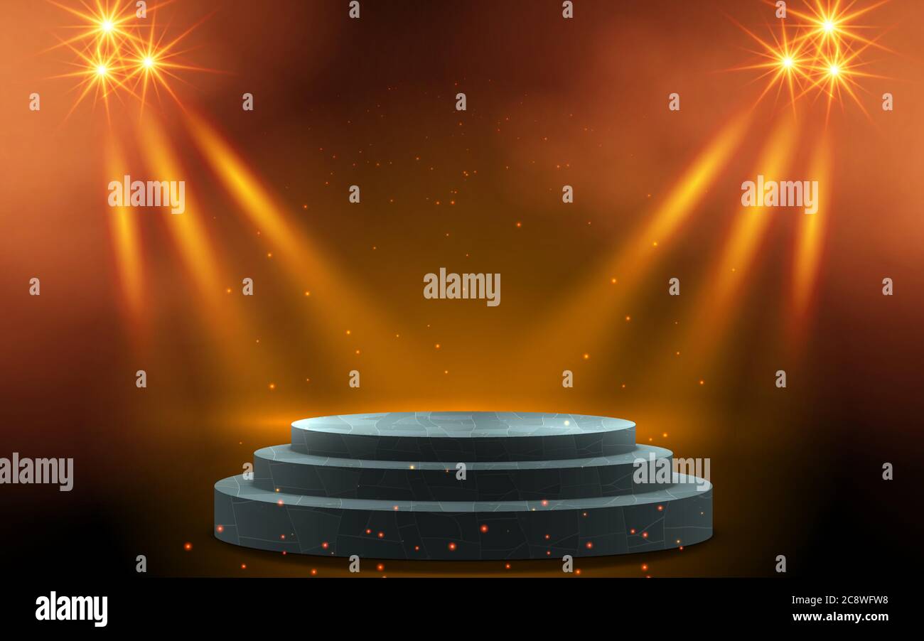 gold podium with spotlight on the stage Stock Vector Image & Art - Alamy