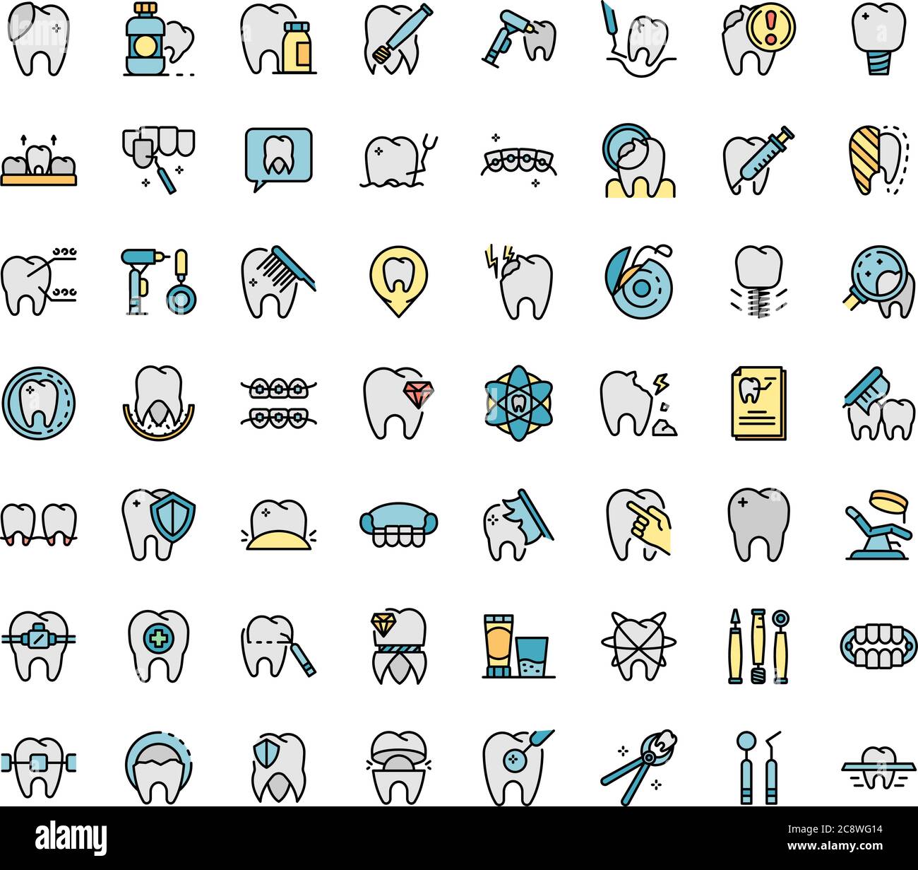 Tooth restoration icons set vector flat Stock Vector Image & Art - Alamy