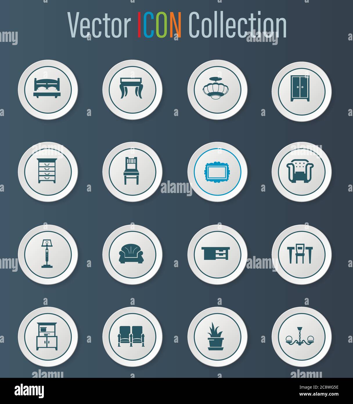 Furniture icons set Stock Vector Image & Art - Alamy