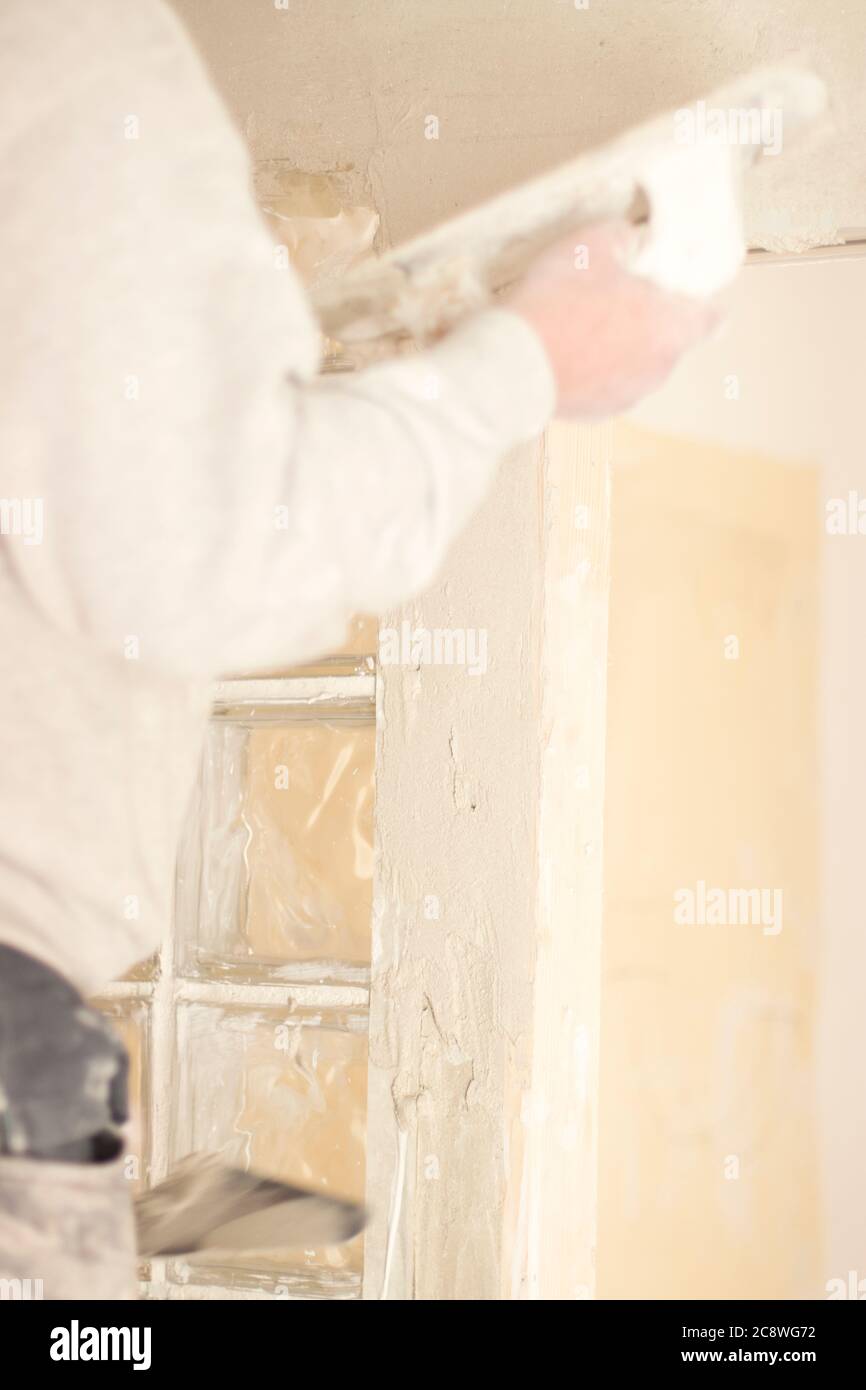 Building renovation works in appartment showing refurbishments works by ...