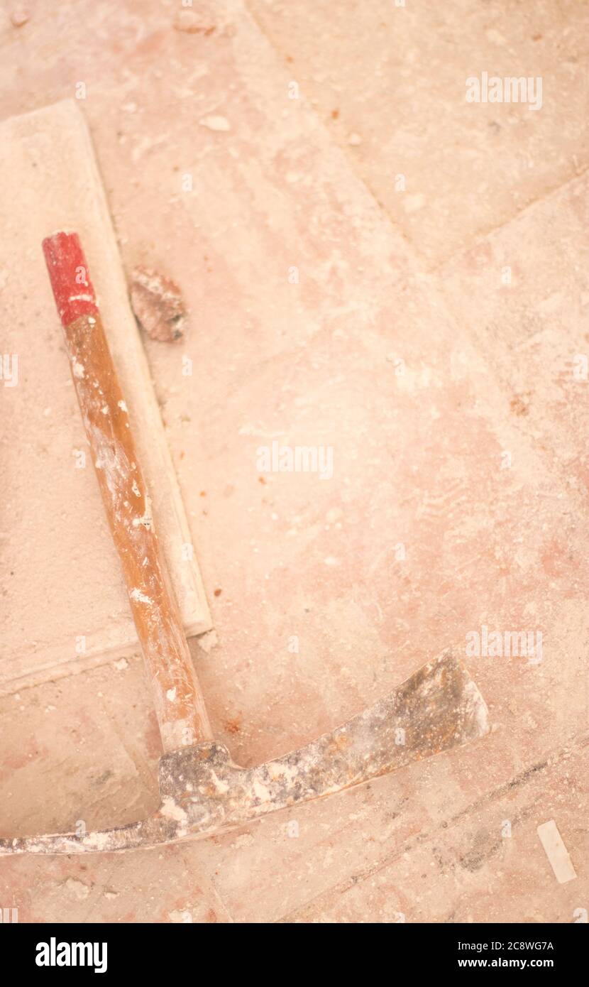 Building renovation works in appartment showing refurbishments works by ...