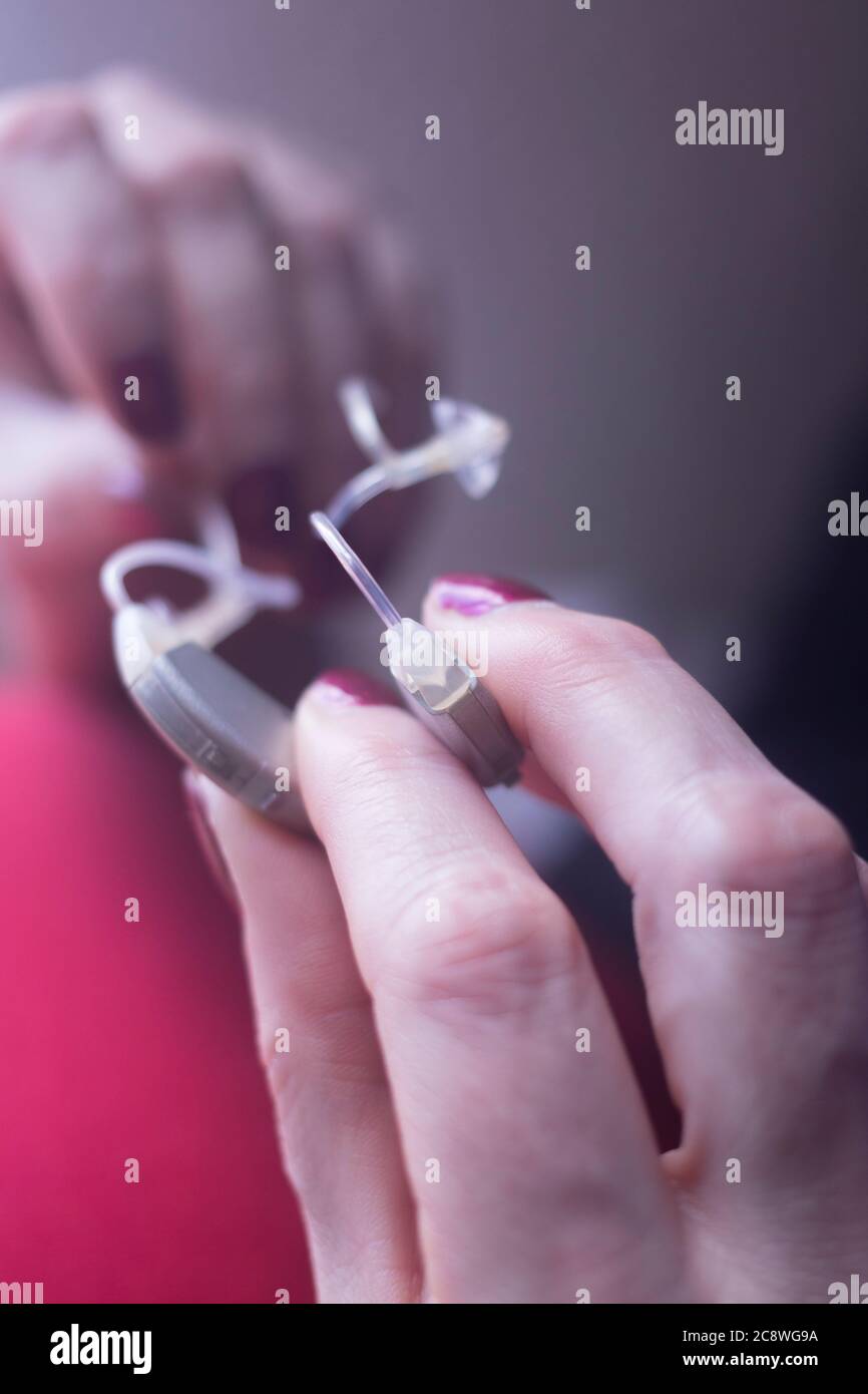 Digital modern technology for deaf people micro hearing aid Stock Photo ...