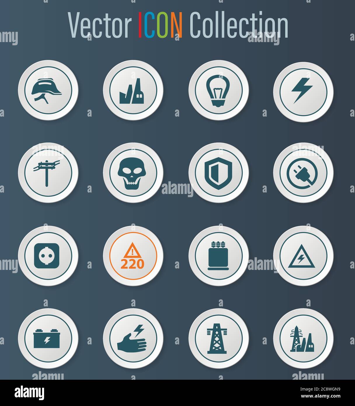 High voltage icons set Stock Vector Image & Art - Alamy