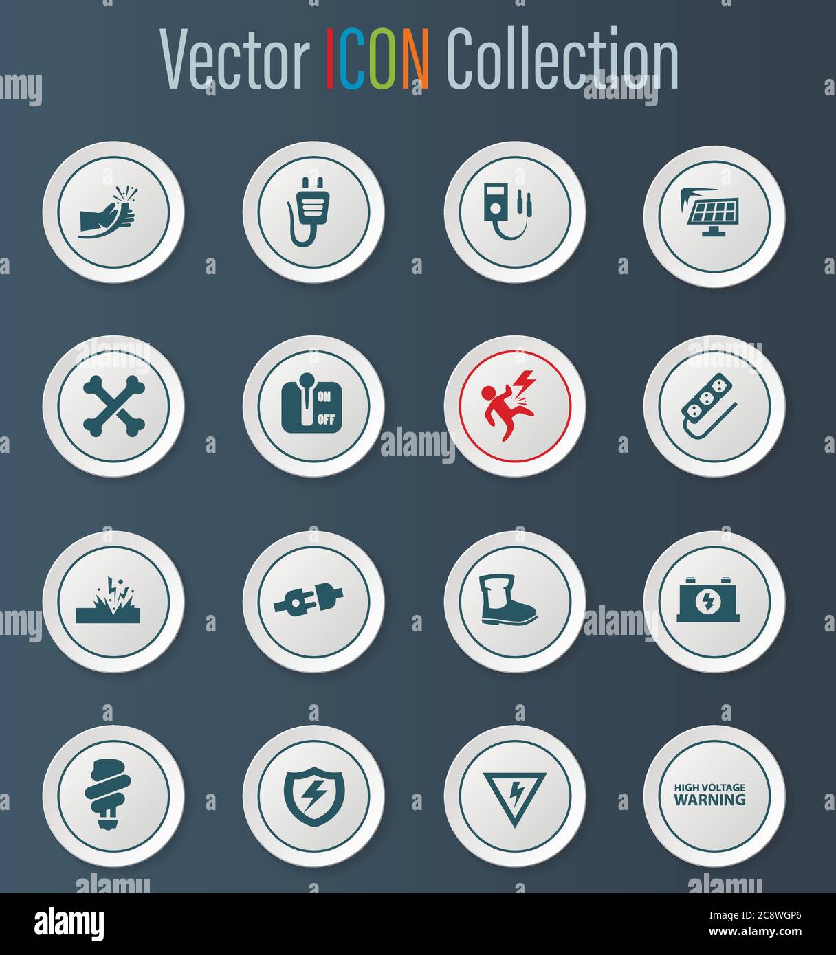 High voltage icons set Stock Vector Image & Art - Alamy