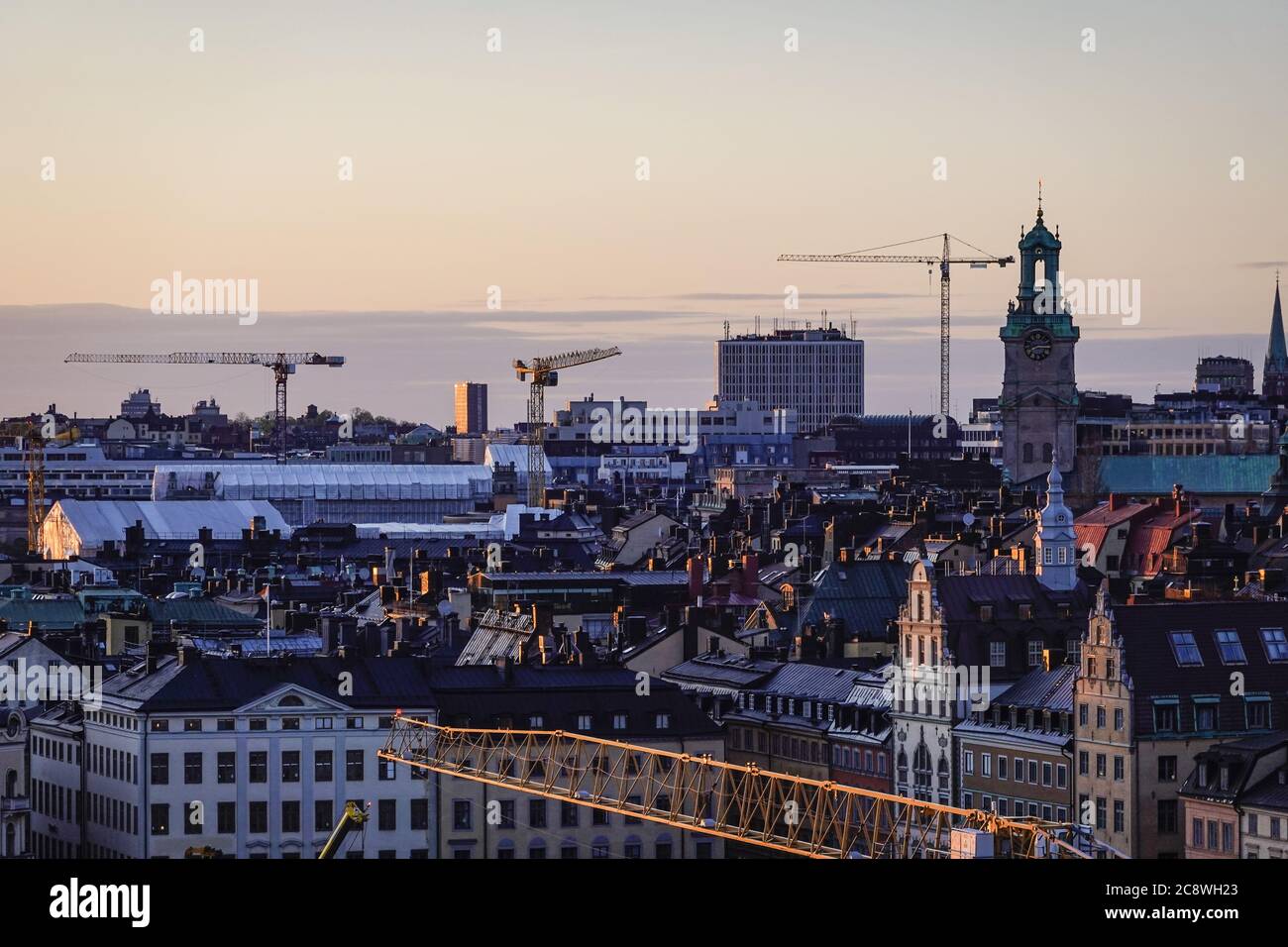 Stockholm, Sweden A view of Stockholm's Old Town or Gamla Stan at ...