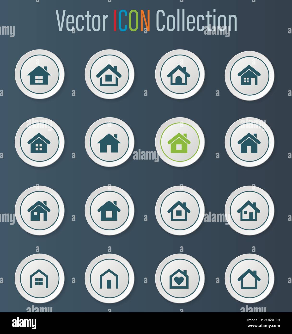 Houses icons set Stock Vector Image & Art - Alamy