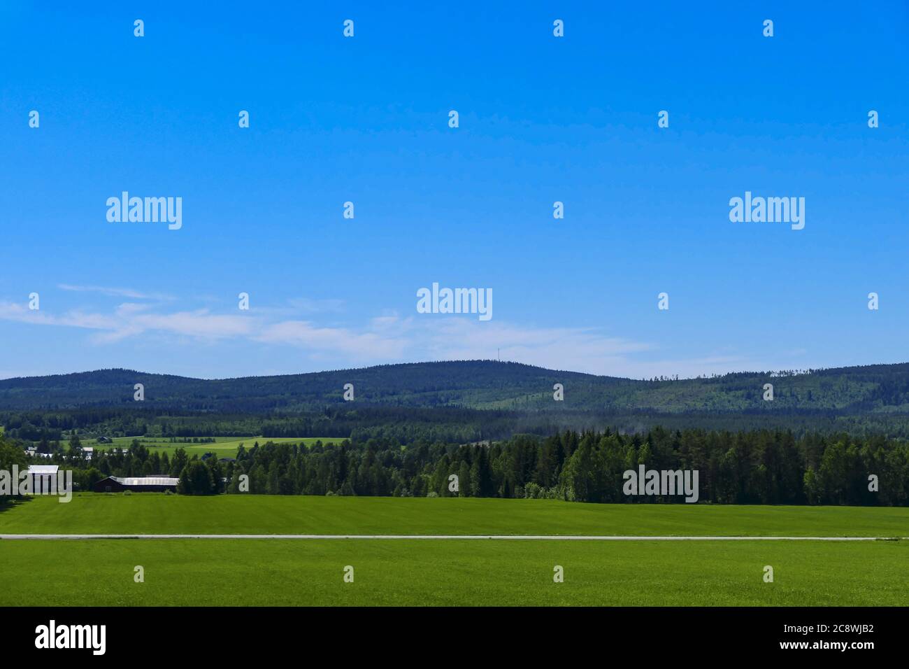 Boden, Sweden A summer landscape of fields and hills | usage worldwide ...