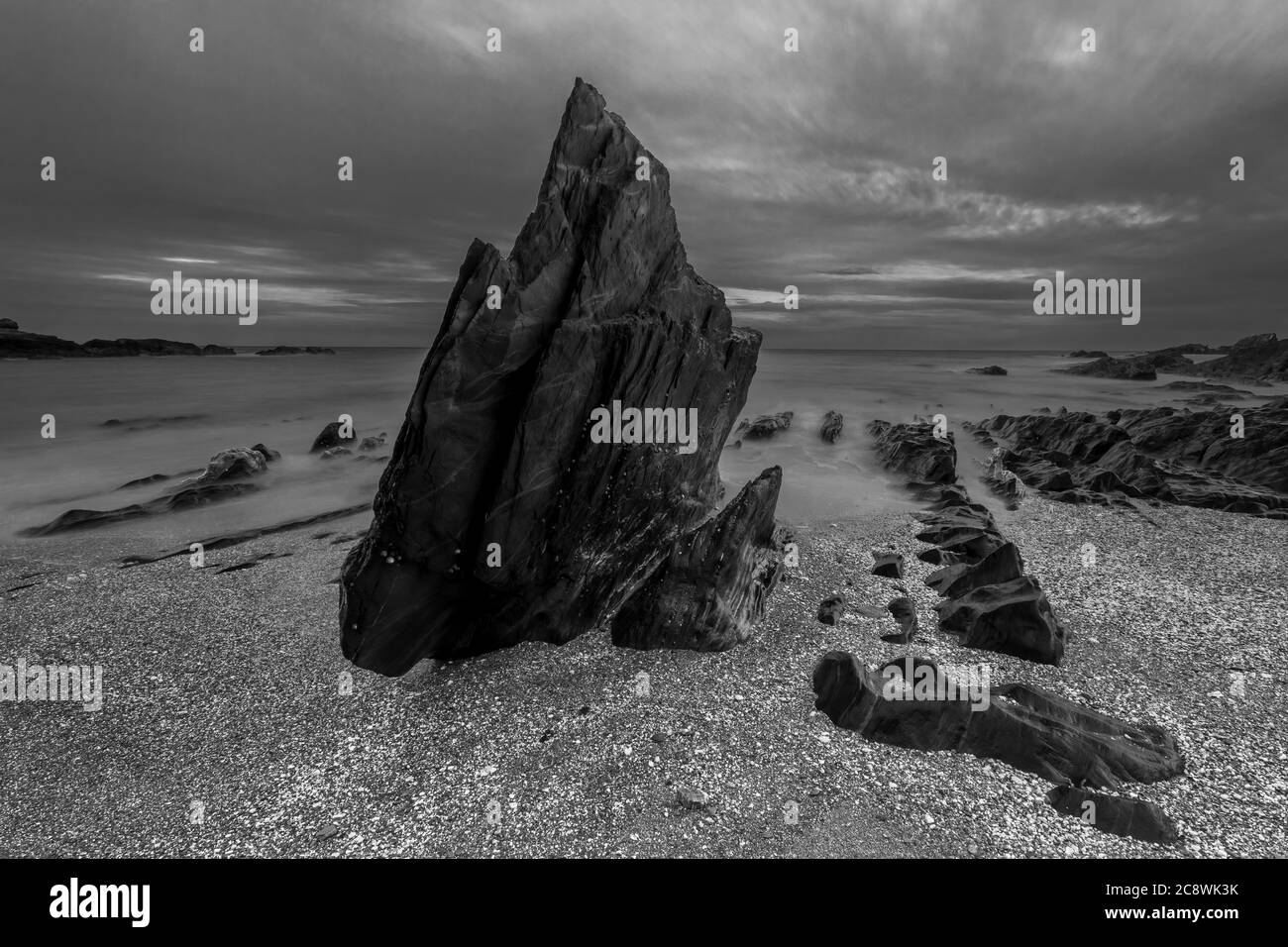 Long exposure on Westcombe beach at Ayrmer cove Stock Photo - Alamy