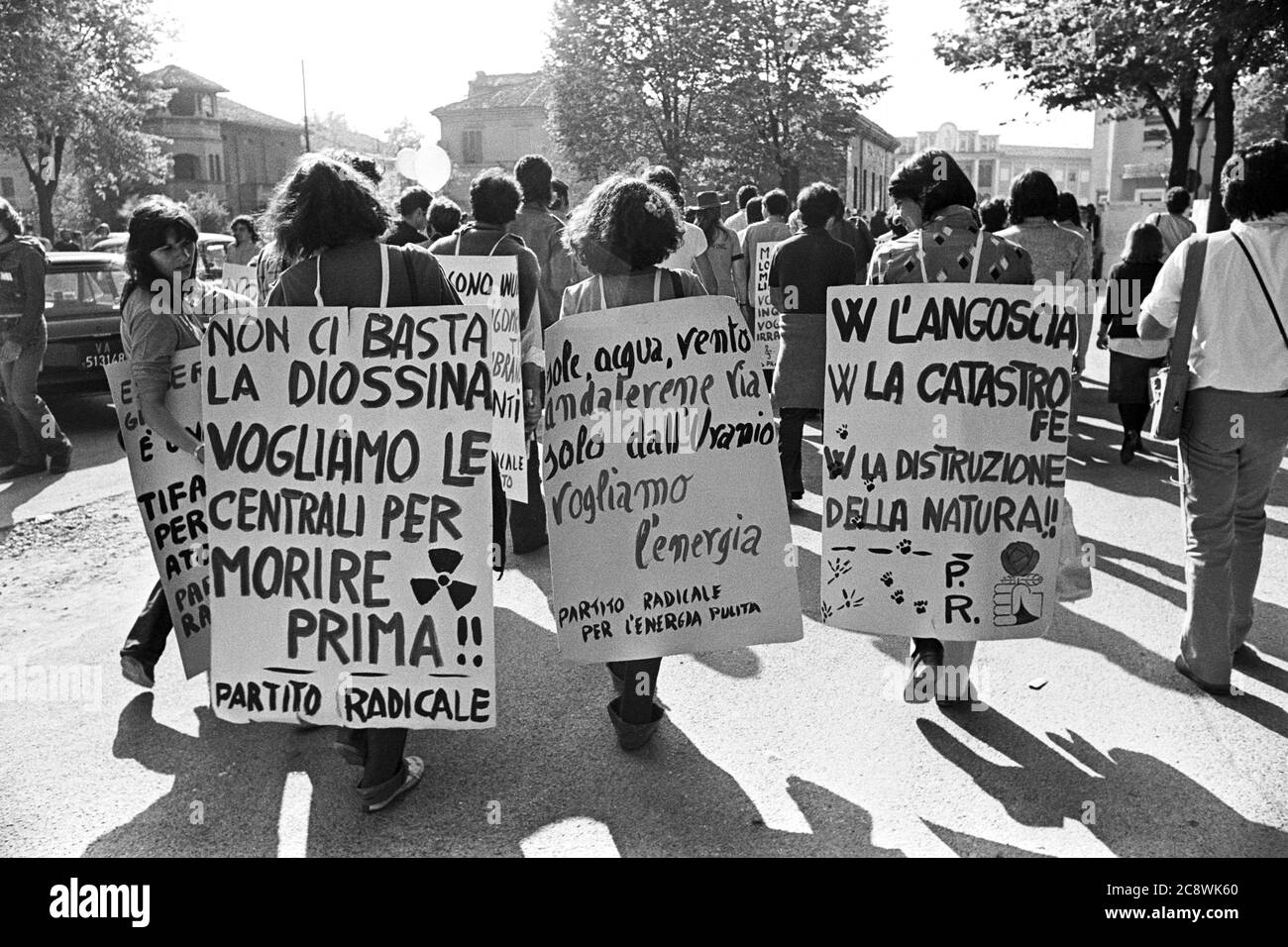 Italy, demonstration against the nuclear power station of Caorso (April ...