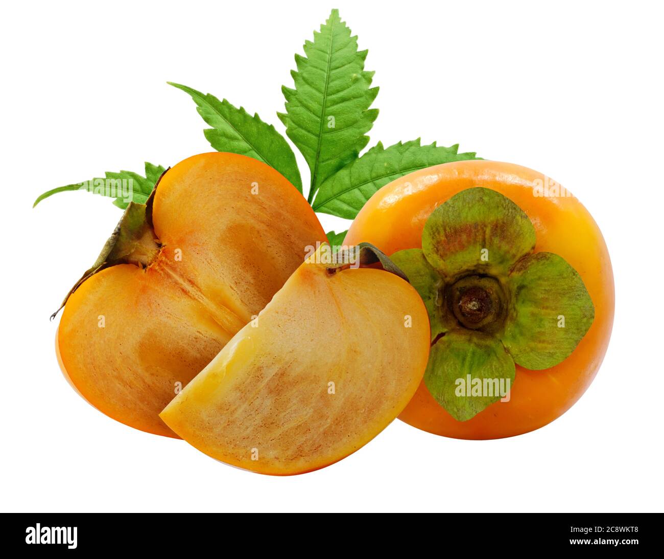 Fresh Persimmon fruit isolated on white background Stock Photo - Alamy