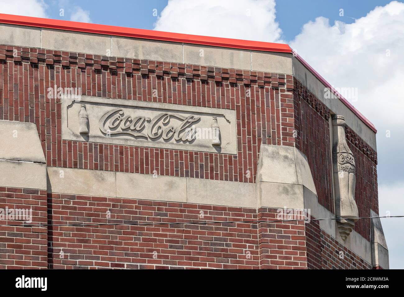 Lima - Circa July 2020: Coca-Cola Vending location. Coke products are ...