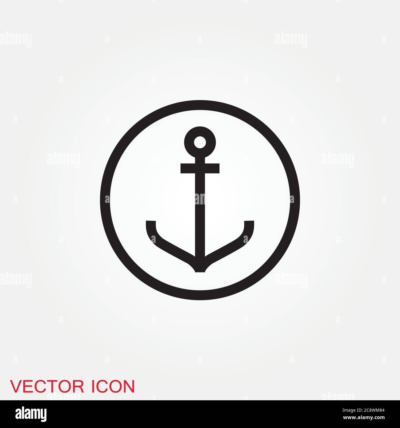 Anchor icon. Anchored flat vector icon for apps and websites Stock ...