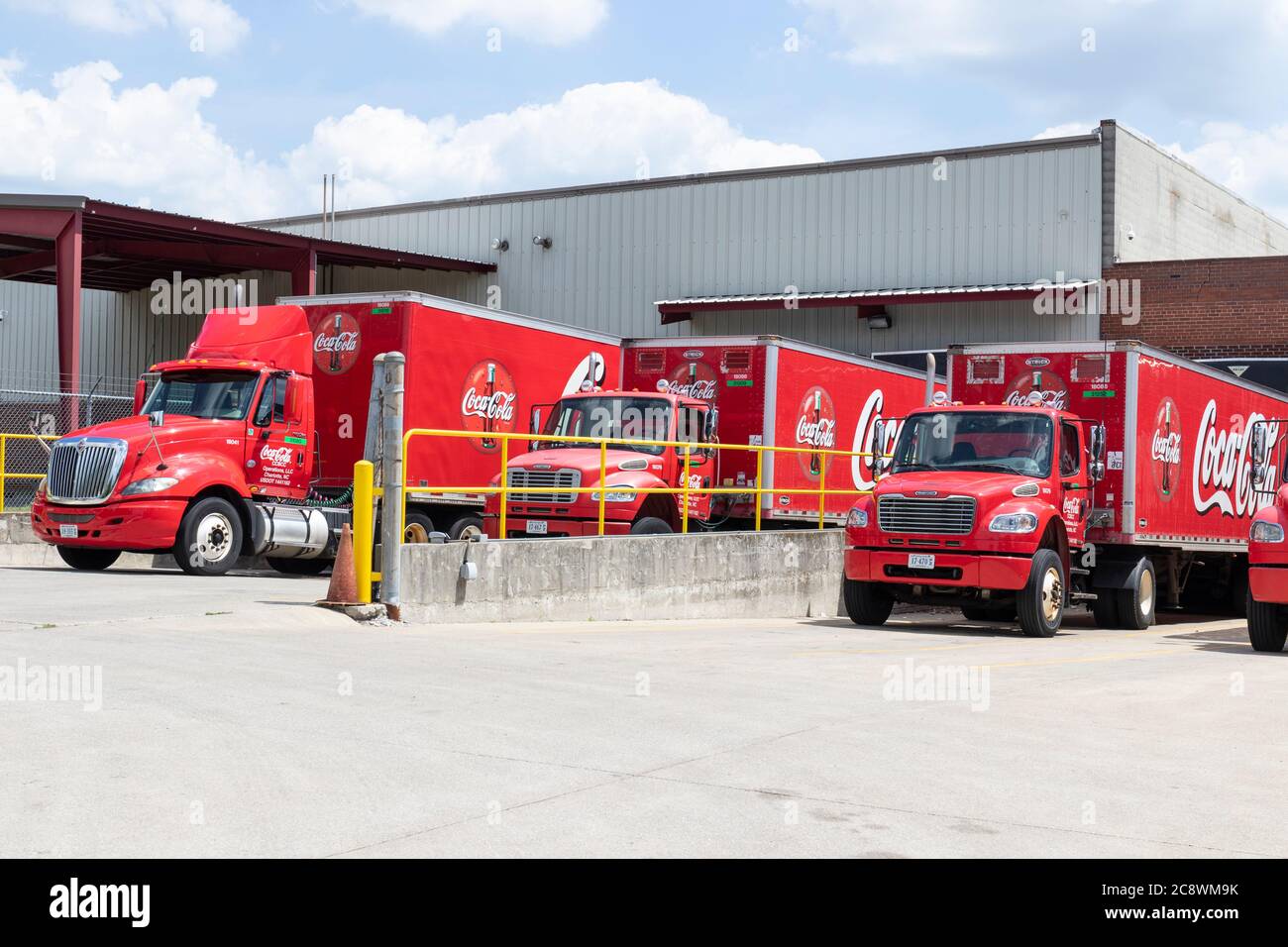 Lima - Circa July 2020: Coca-Cola Vending location. Coke products are ...