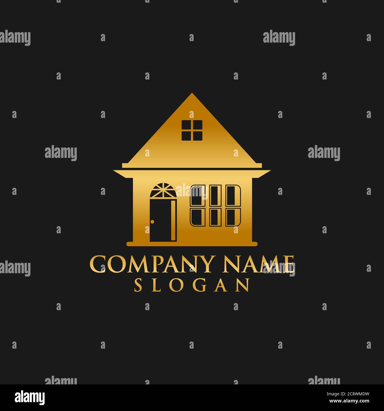 House Abstract Real Estate Residential Logo Design Template for Company ...