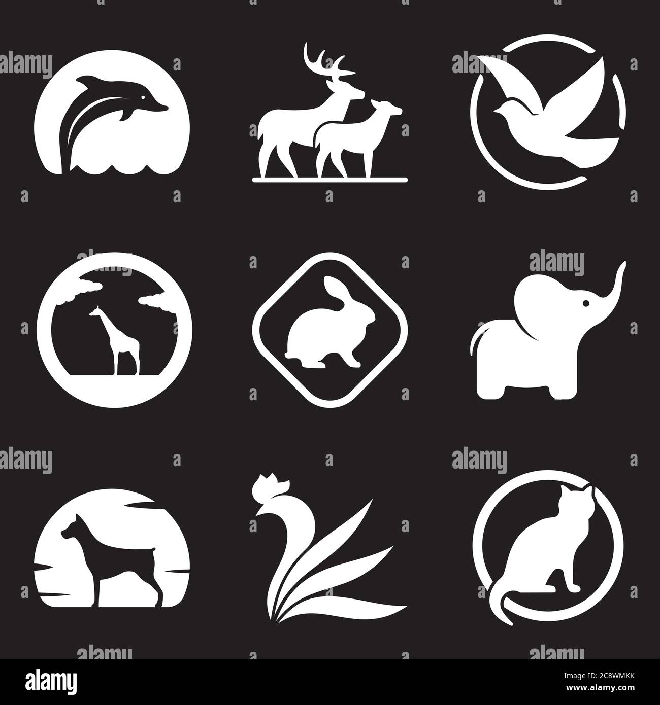 Animals icon. Stroke Animal Icons Vector Illustration Stock Vector ...