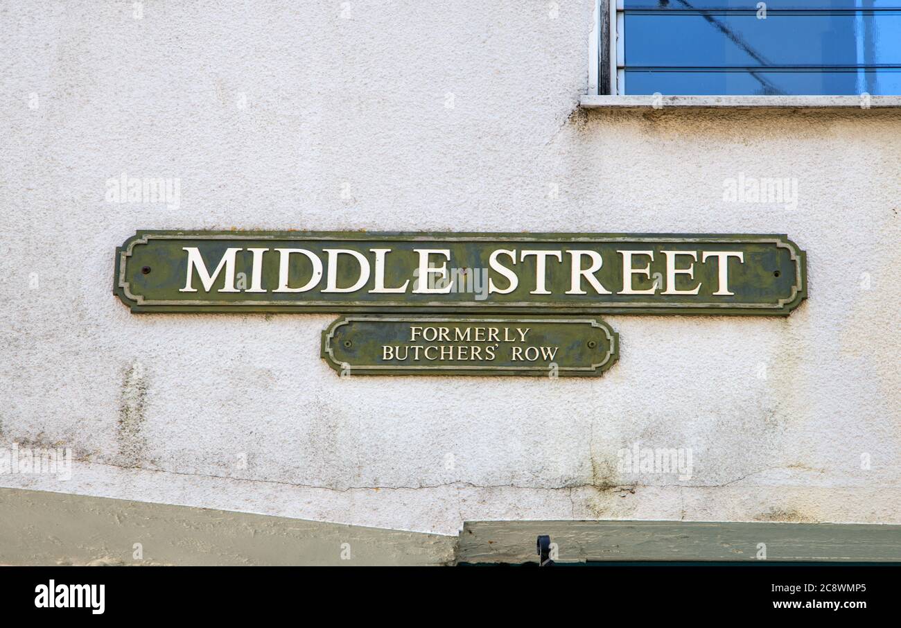 middle street sign formally butchers row horsham town centre west ...
