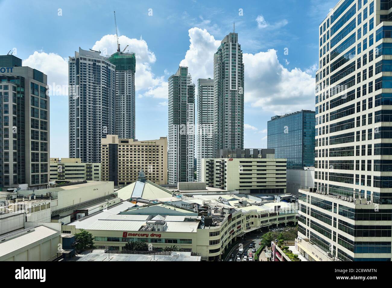 View of Makati city during the day. Skyscrapers in clear Sunny weather ...