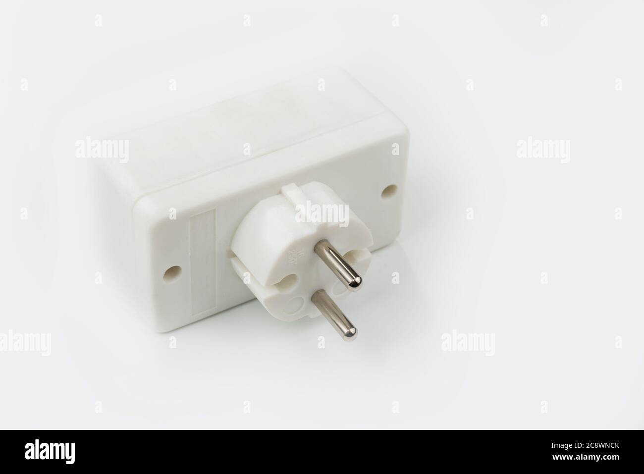 220V electric splitter on a white background Stock Photo - Alamy