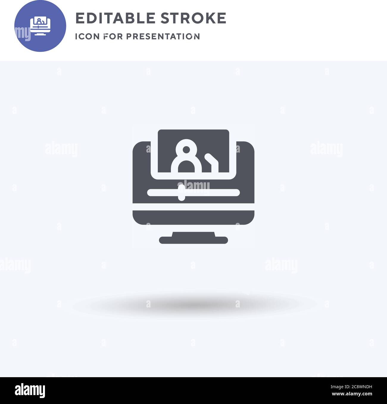 Webinar icon vector, filled flat sign, solid pictogram isolated on ...