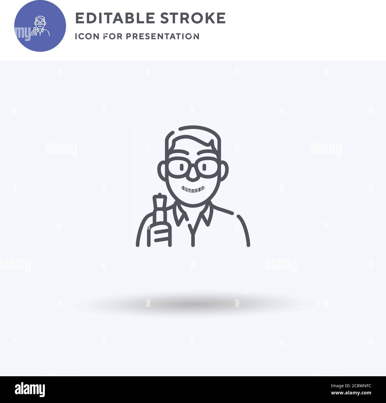 Male Teacher icon vector, filled flat sign, solid pictogram isolated on ...