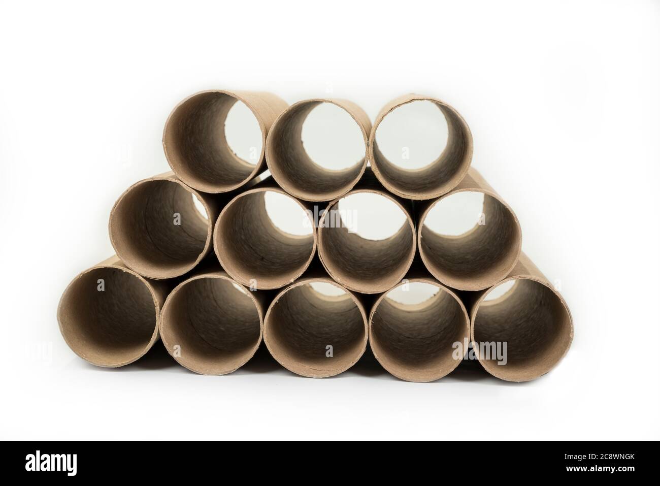 Long paper rolls on a white background. Conceptual and environmental ...