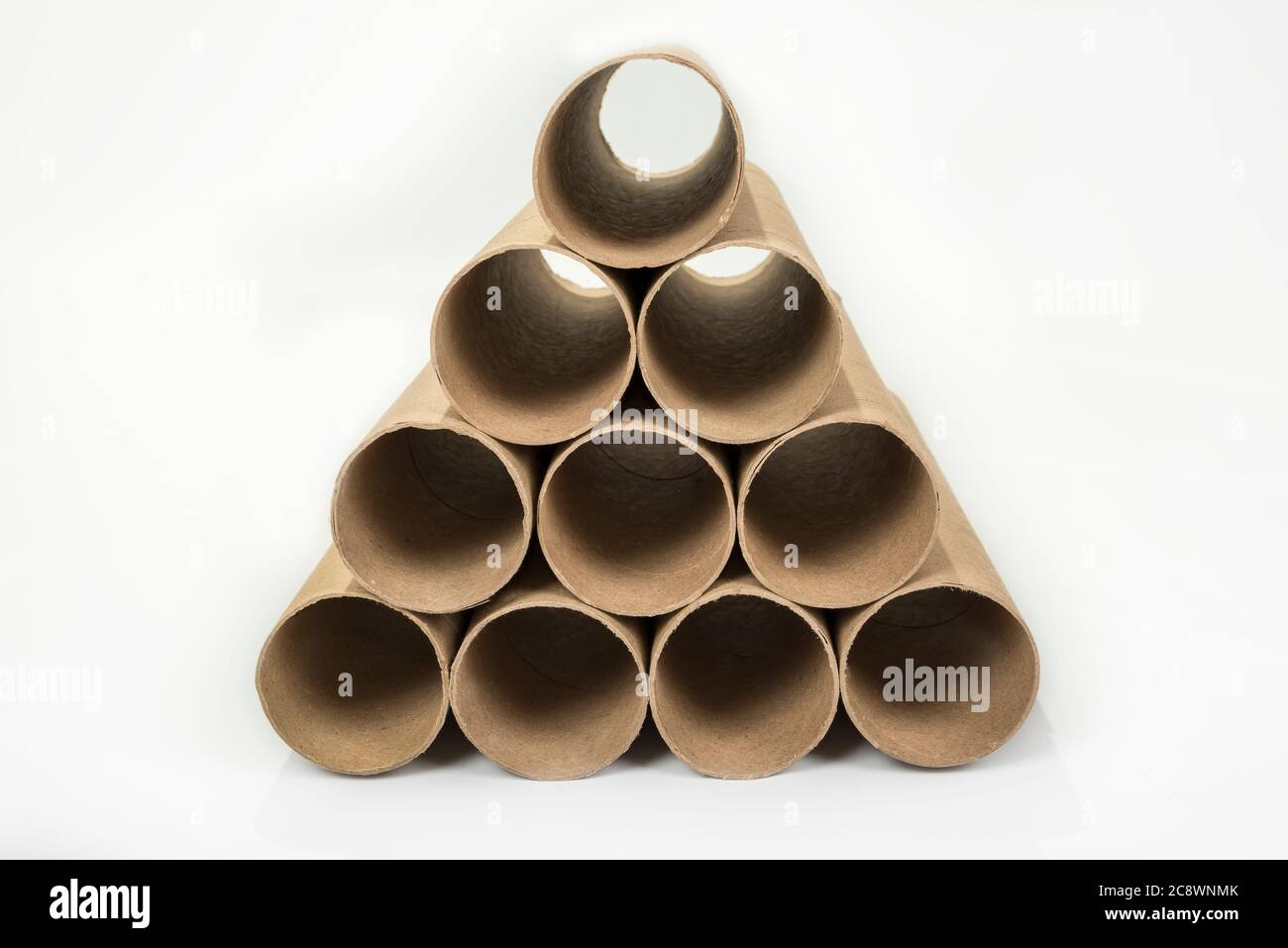 Long paper rolls on a white background. Conceptual and environmental ...