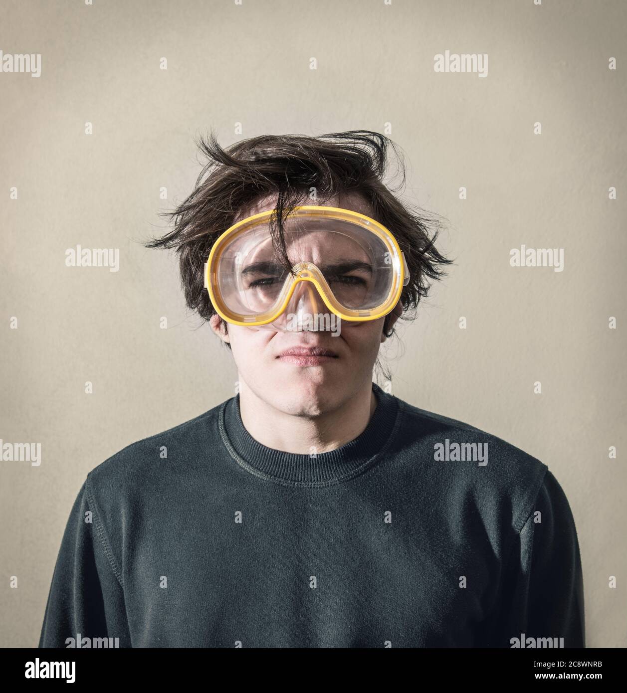 Goofy Scuba Diving Boy