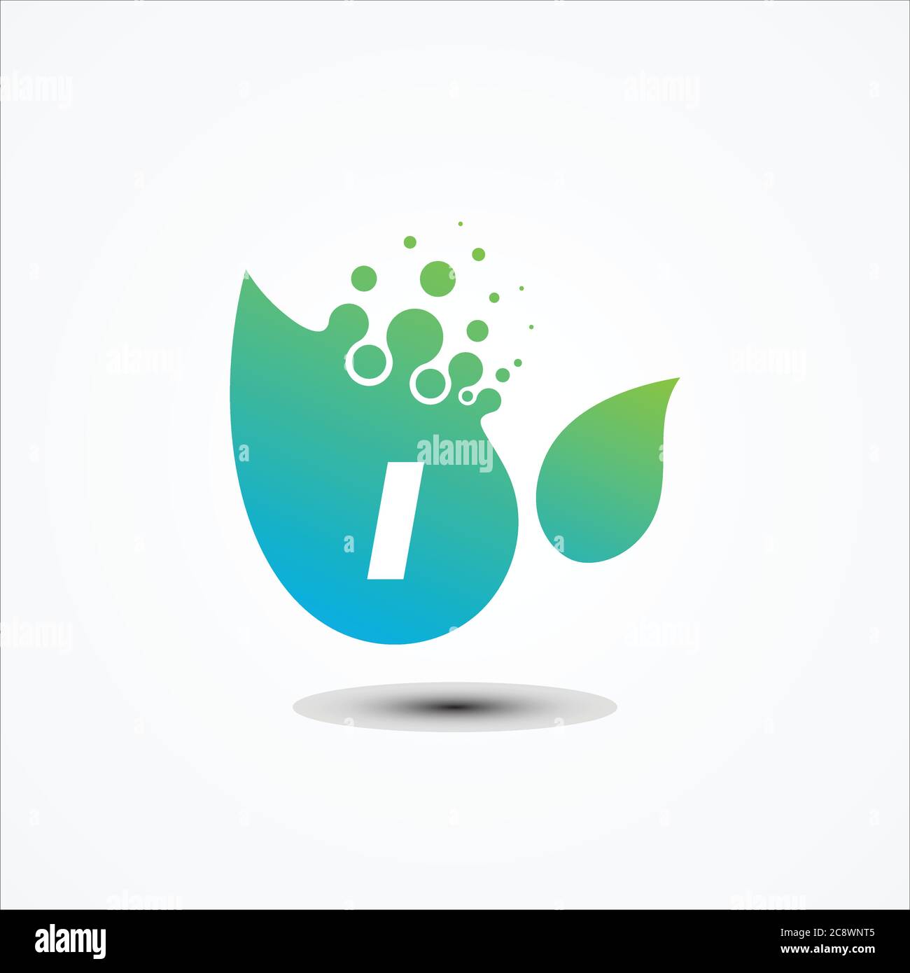 Leaf vector design with I letter symbol design minimalist. I letter for ...
