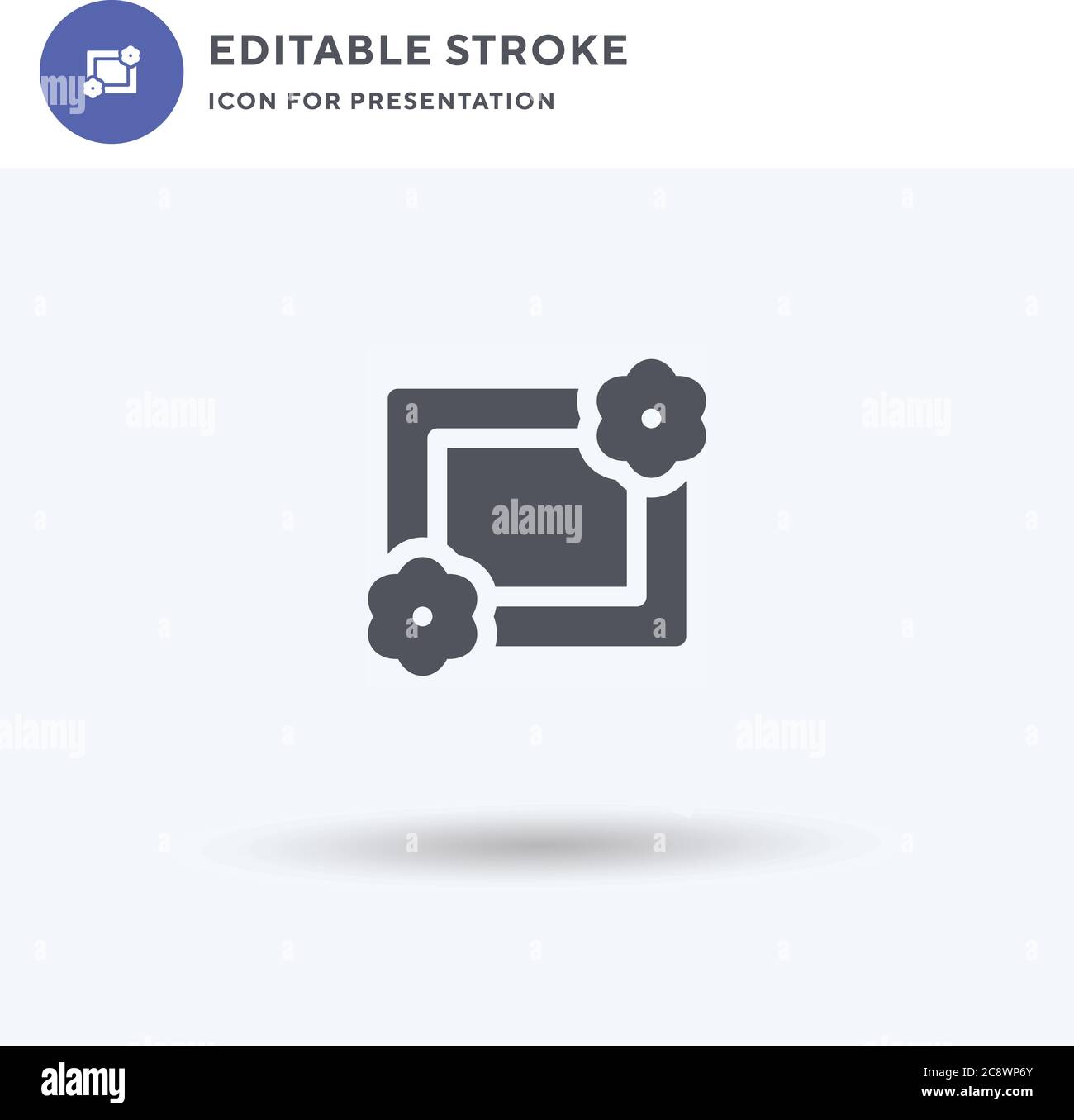 Frame icon vector, filled flat sign, solid pictogram isolated on white ...