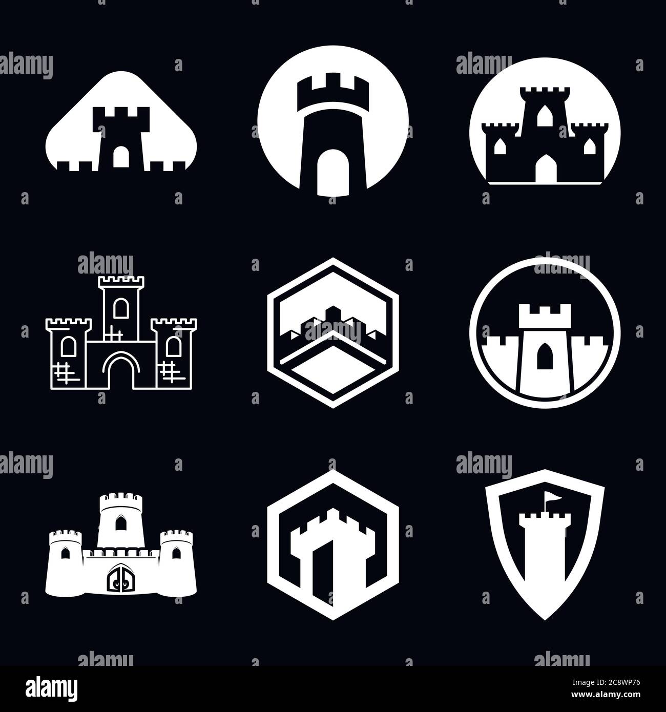 Castle icon. Castle tower icon or symbol. Vector illustration Stock ...