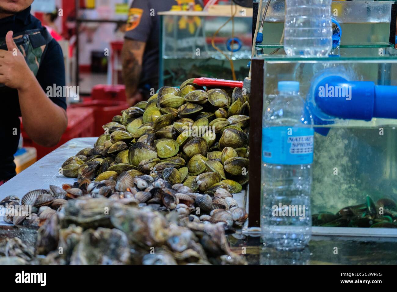 Boracay, Philippines - Jan 22, 2020: Sellers of fish market on the ...