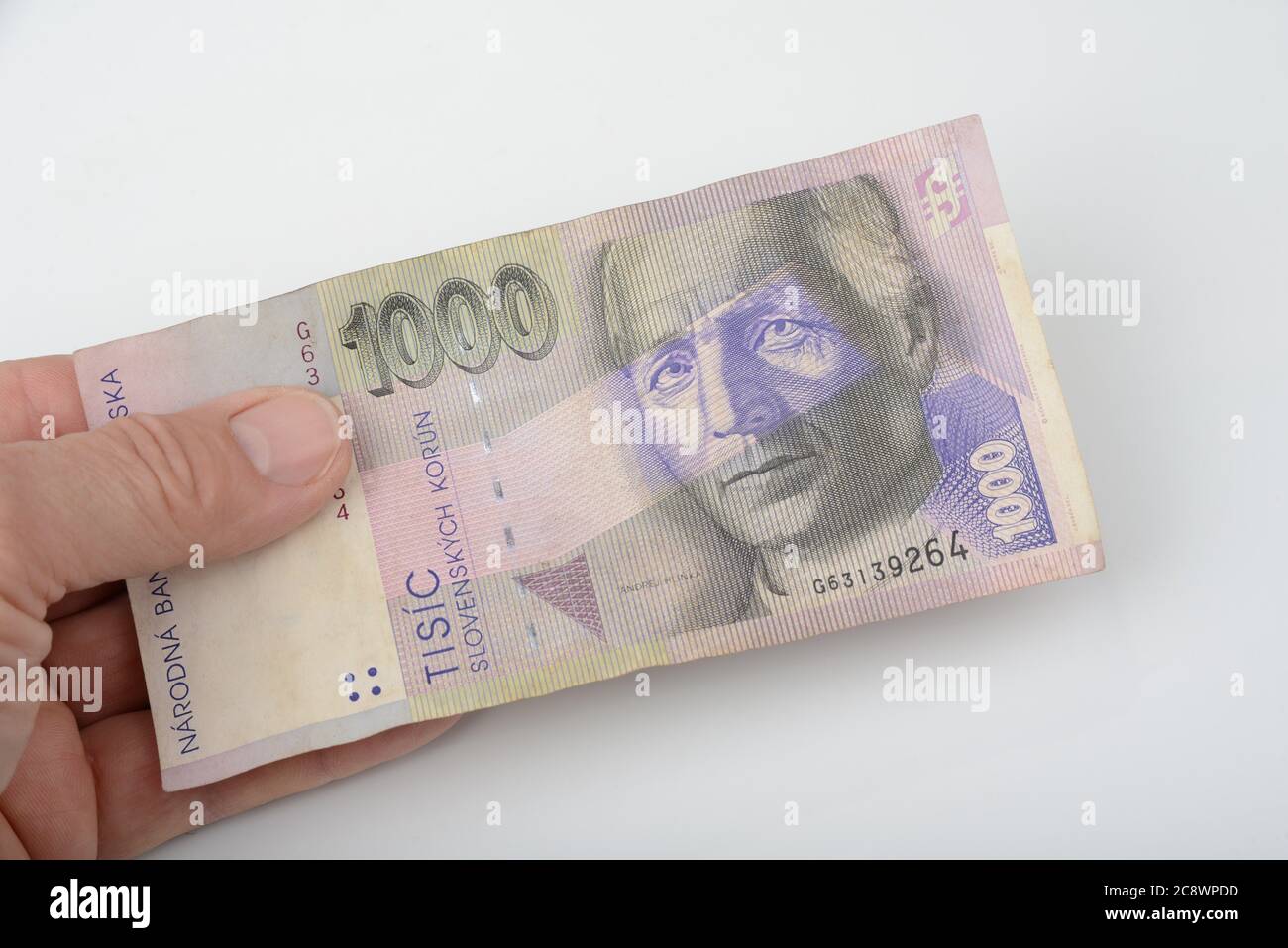 Old slovak crowns money on a white background Stock Photo - Alamy