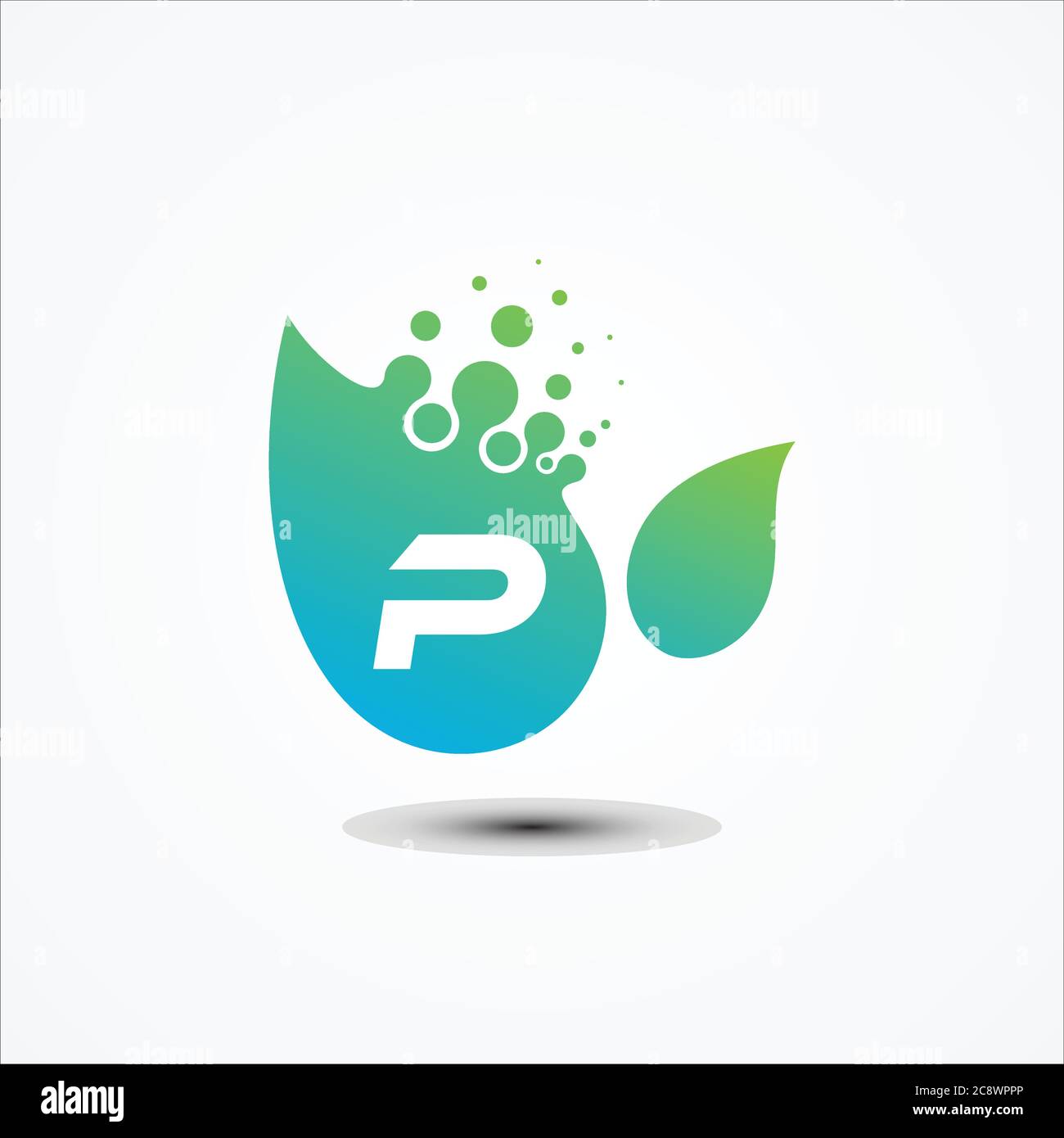 Leaf vector design with P letter symbol design minimalist. P letter for ...