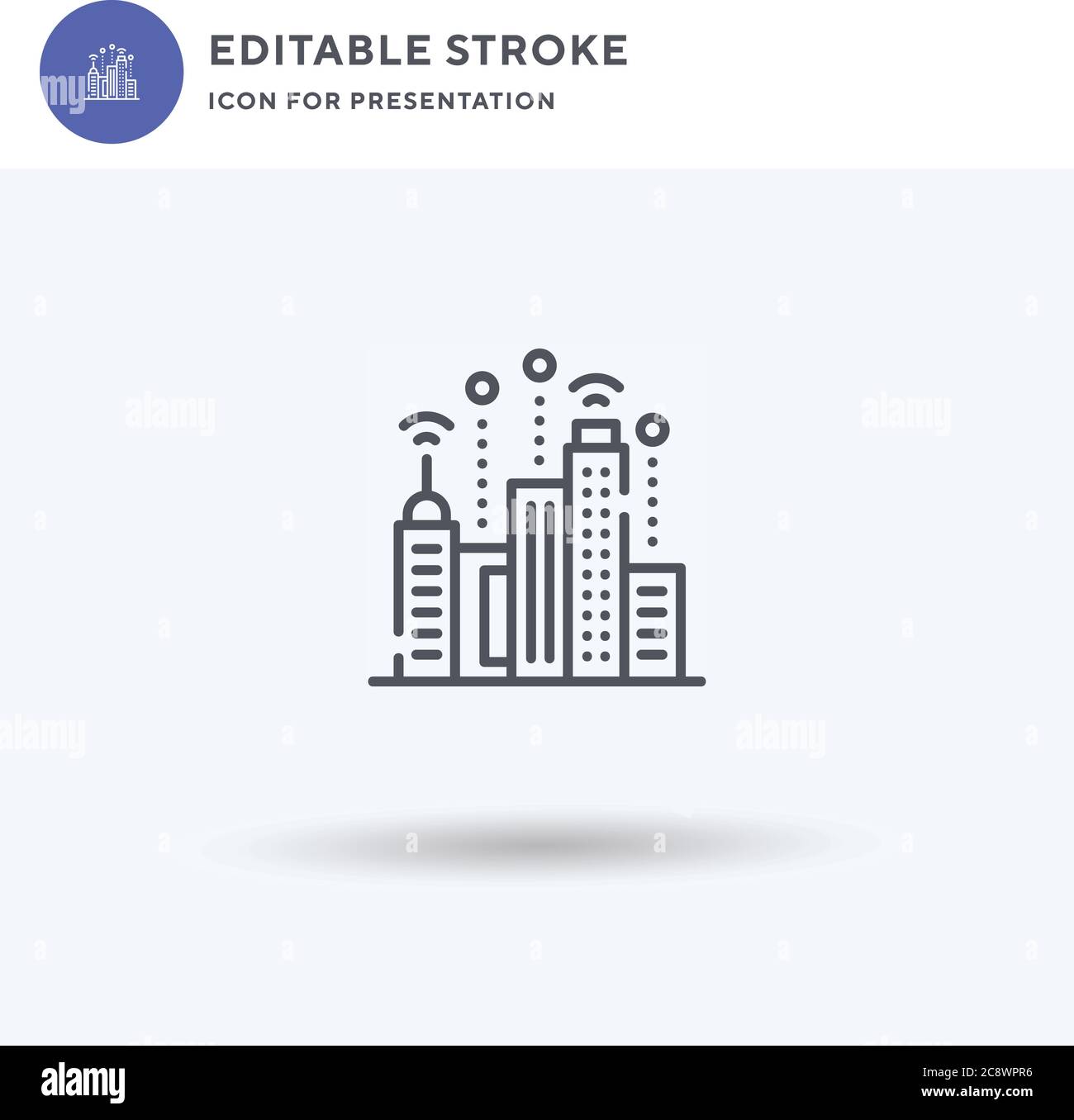 Smart City icon vector, filled flat sign, solid pictogram isolated on ...