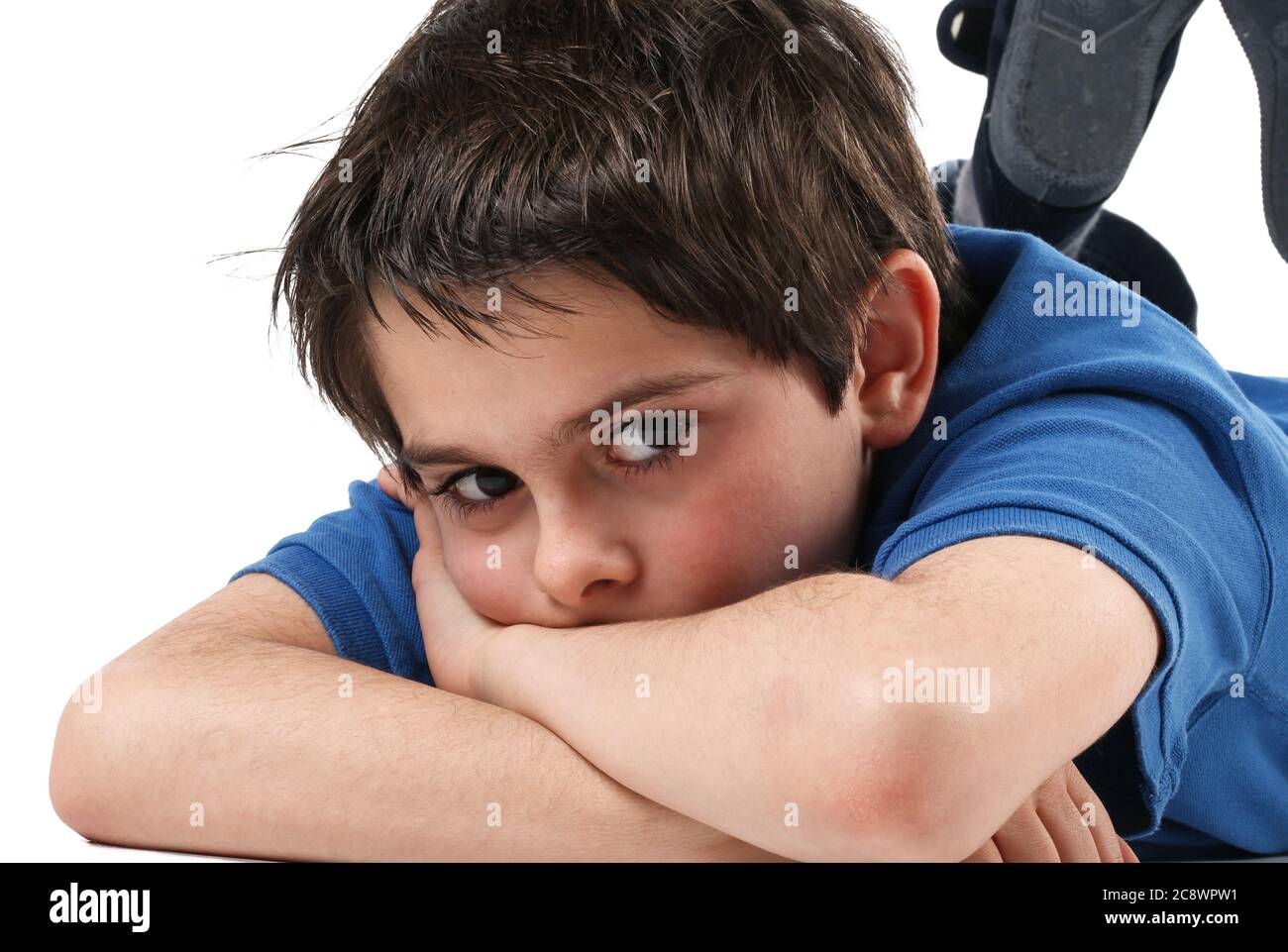 Little boy with frightened look Stock Photo - Alamy