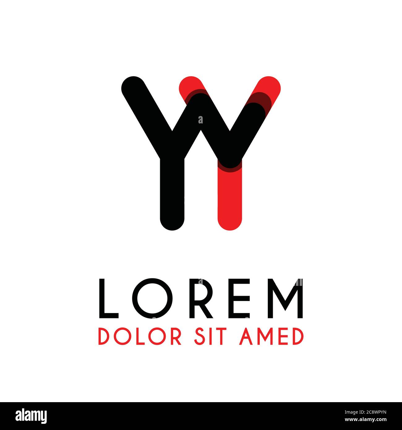 initial Letter YY with red Black and has rounded corners Stock Vector ...