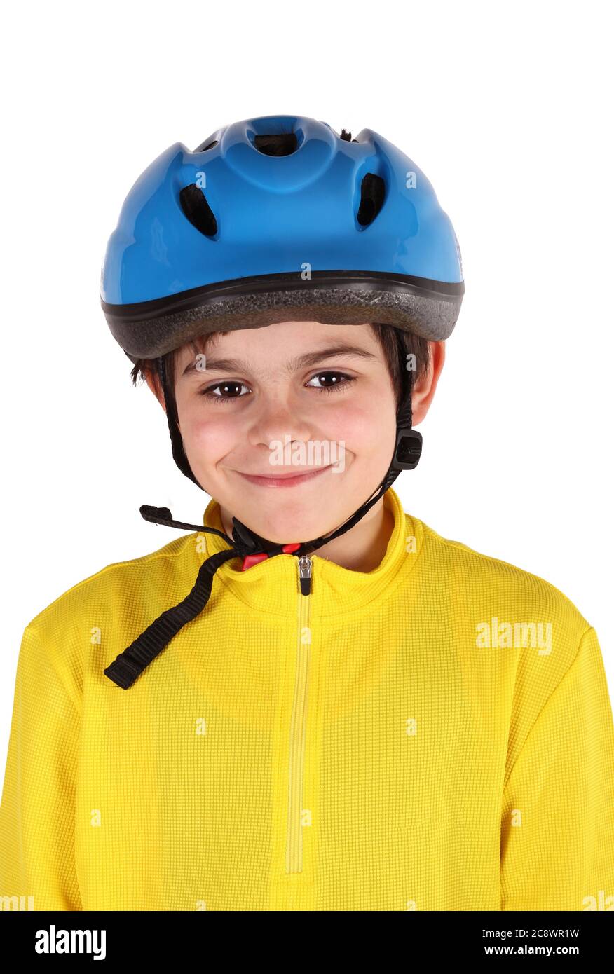 young cyclist on white background Stock Photo - Alamy
