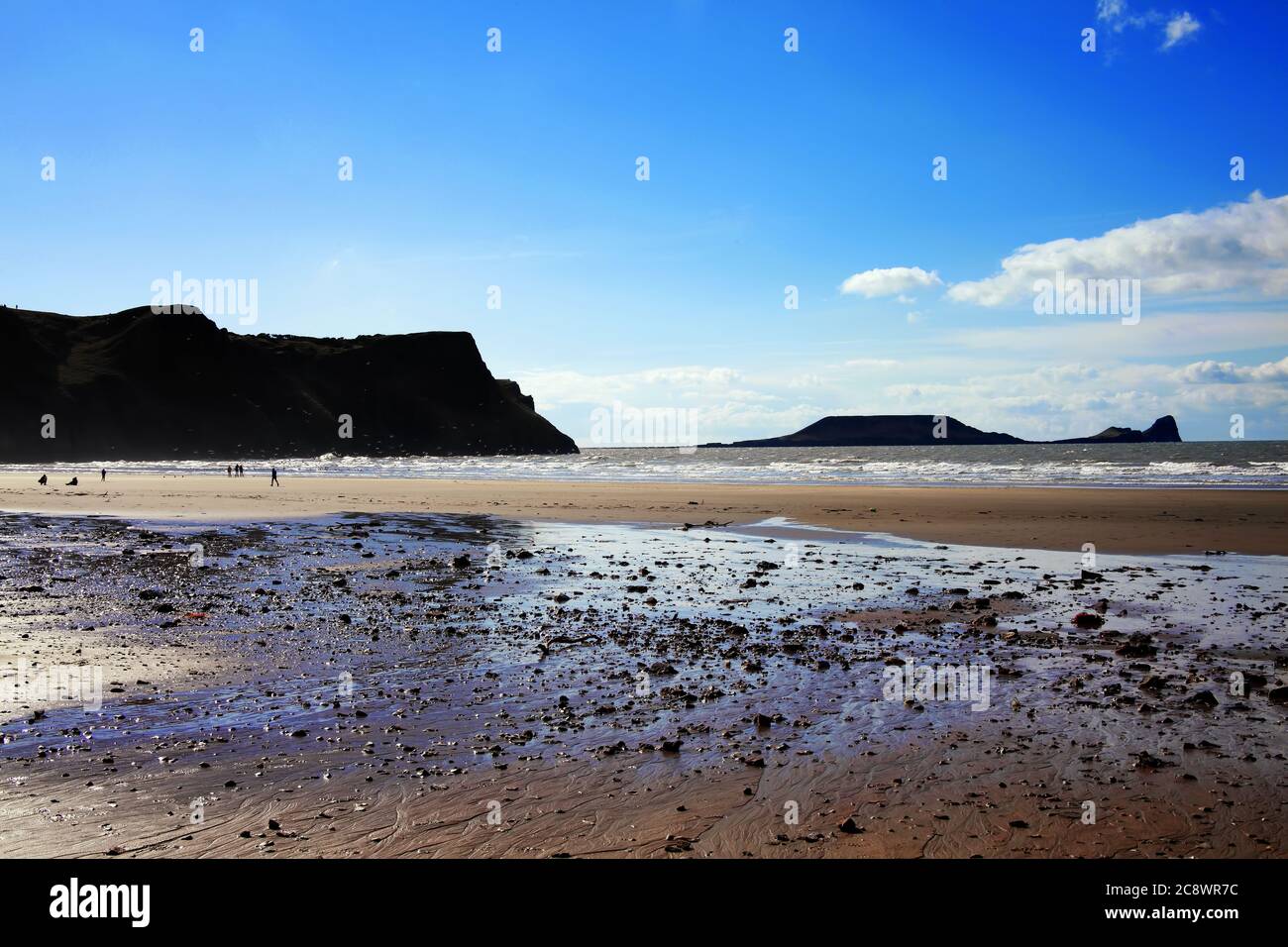Worm's Head as seen from Rhossili Bay on the Gower Peninsular West ...