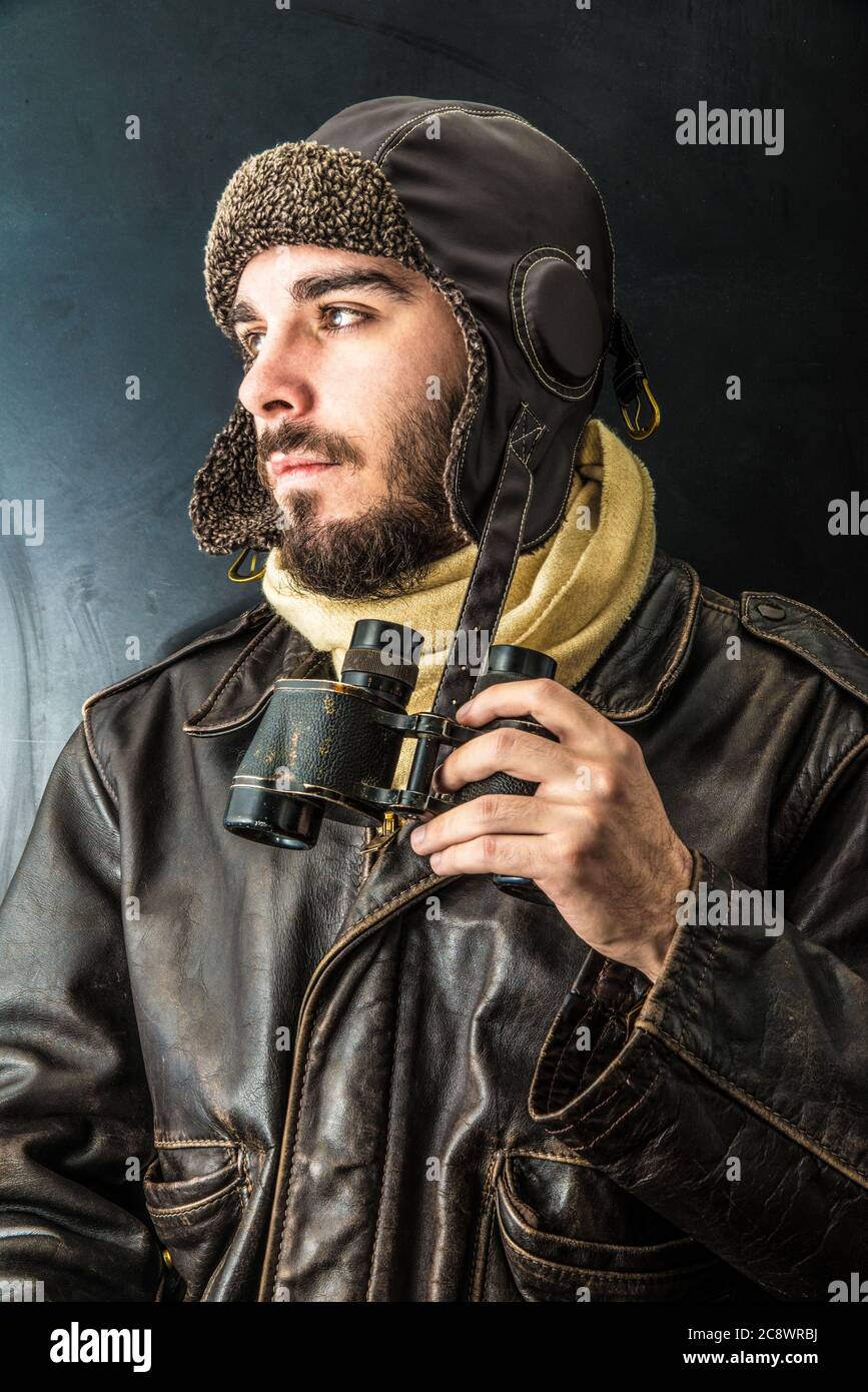 an young aviator old style Stock Photo - Alamy