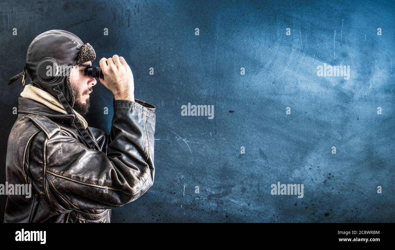 an young aviator old style Stock Photo - Alamy