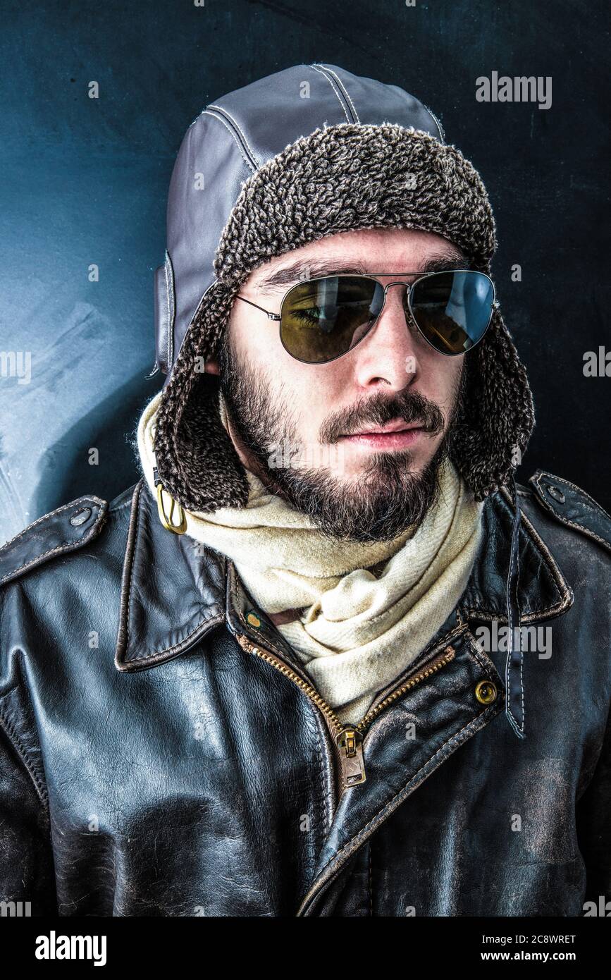 an young aviator old style Stock Photo - Alamy