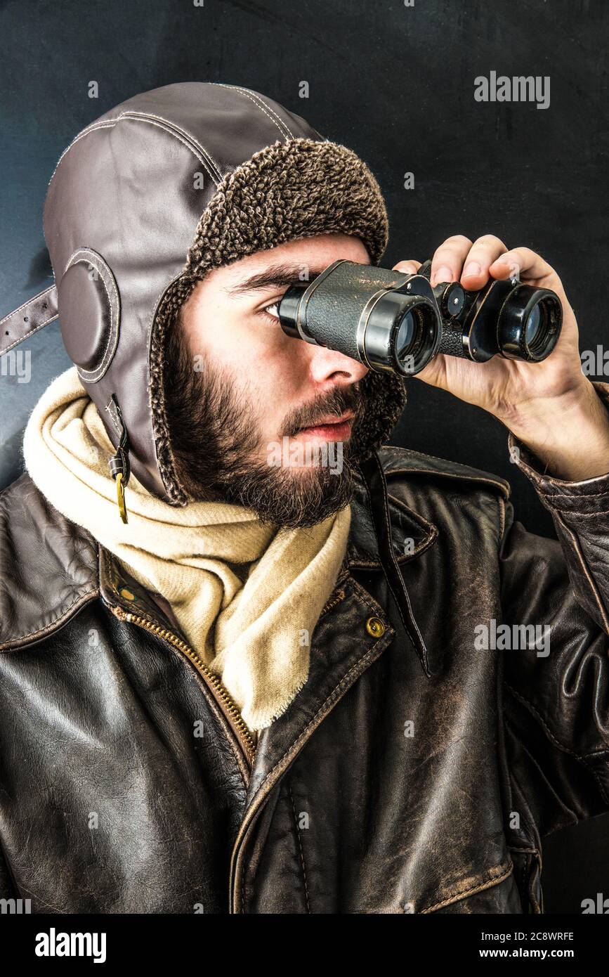 an young aviator old style Stock Photo - Alamy