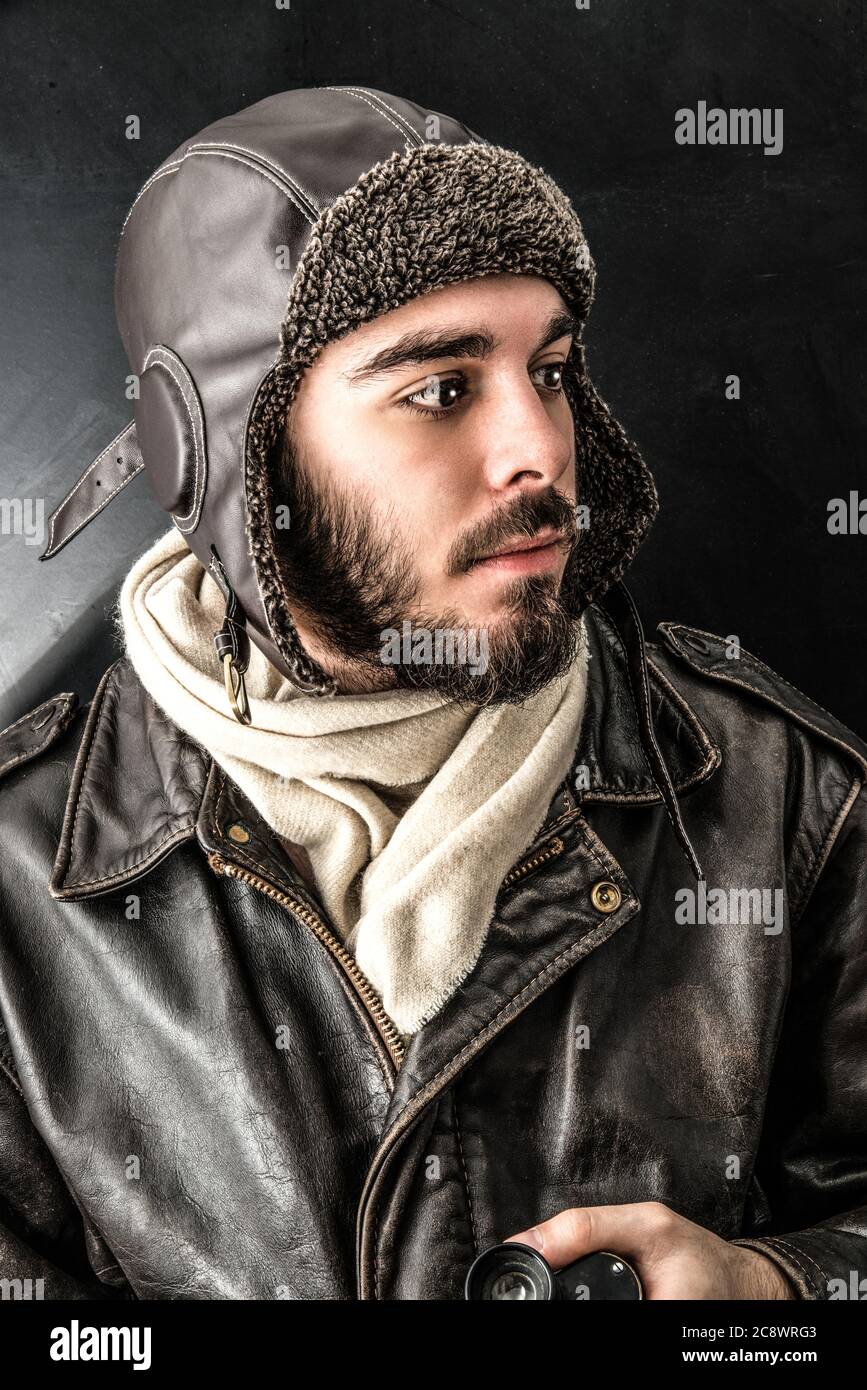 an young aviator old style Stock Photo - Alamy
